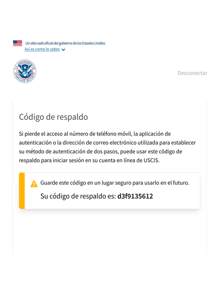 Uscis Online Account Backup Code Pdf