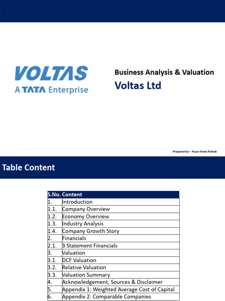 Valuation Report Voltas | PDF | Economic Growth | Inflation