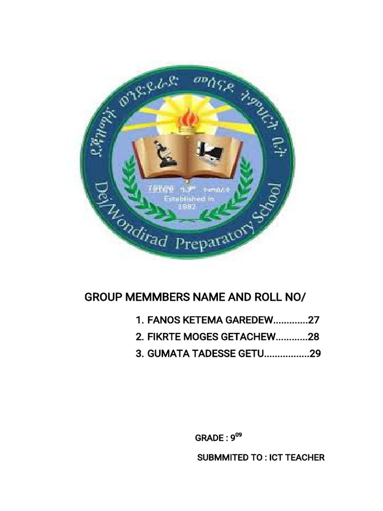 COVER Page Grade 9 Ict | PDF