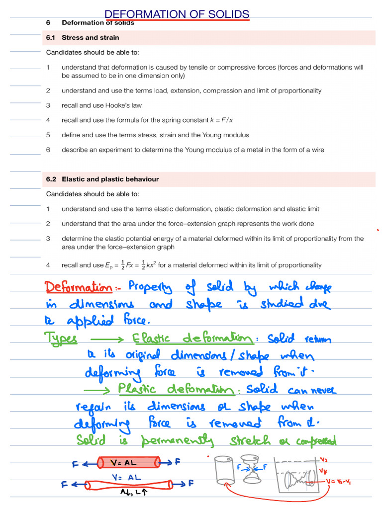 Deformation of Solids: Energy and Properties | PDF | Deformation ...