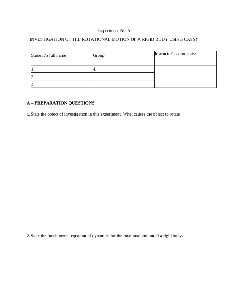 Bài thí nghiệm số 5 Cassy | PDF