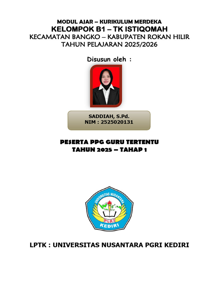 Modul Ajar Kurikulum Merdeka TK | PDF