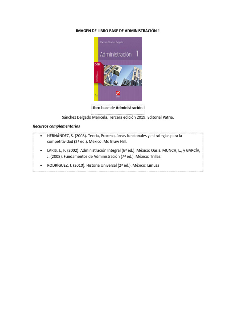 Libro Base de Administracion 1 | PDF