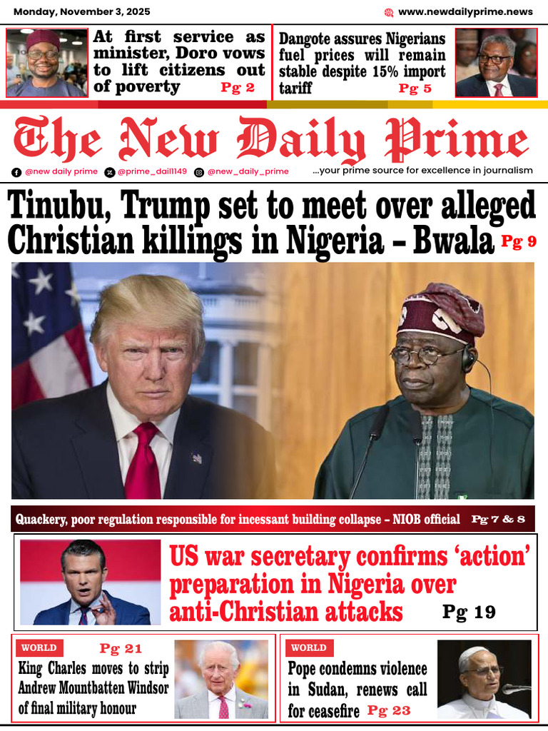 November 3 New Daily Prime | PDF | Nigeria | Tariff
