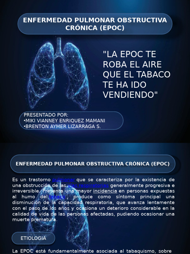EPOC | PDF | Enfermedad pulmonar obstructiva crónica | Especialidades ...