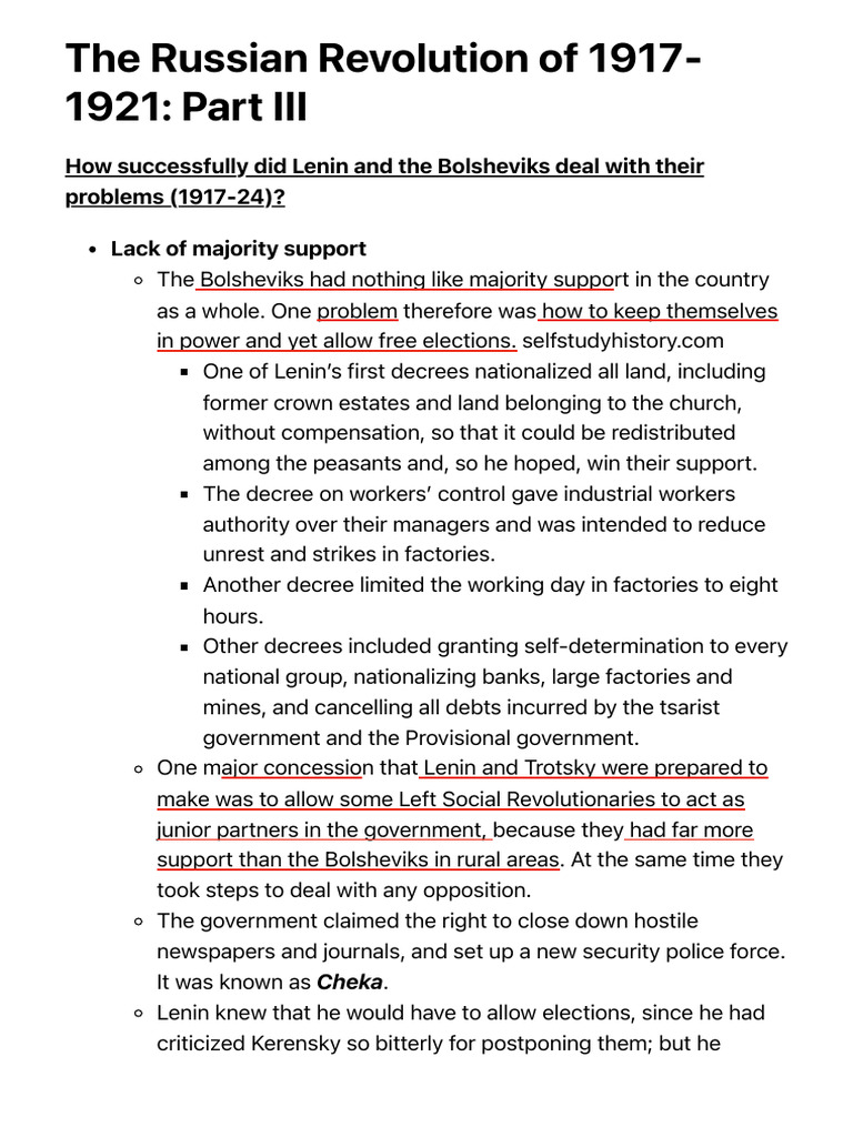 Lenin's Bolsheviks: Power Struggles 1917-1924 | PDF | Vladimir Lenin ...