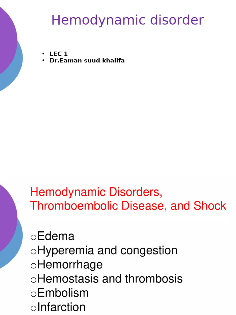 Understanding Hemodynamic Disorders | PDF