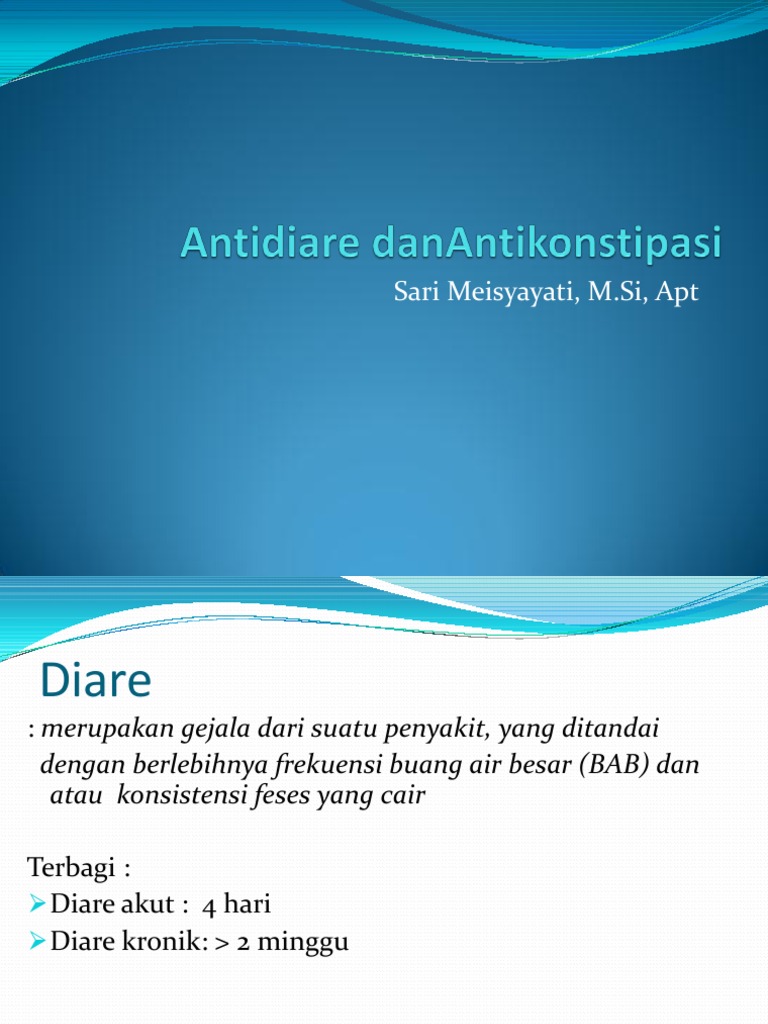 Farmakologi I Antidiare & Antikonstipasi | PDF