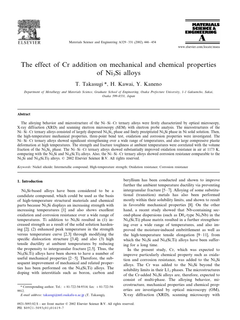 The Effect of CR Addition On Mechanical and Chemi 2002 Materials ...