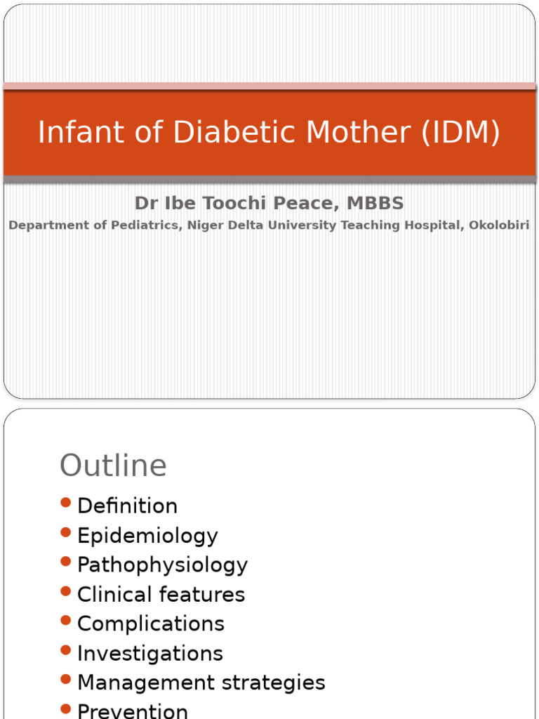 Presentation Infant Of Diabetic Mother Presentation Dr Ibe Toochi Peace