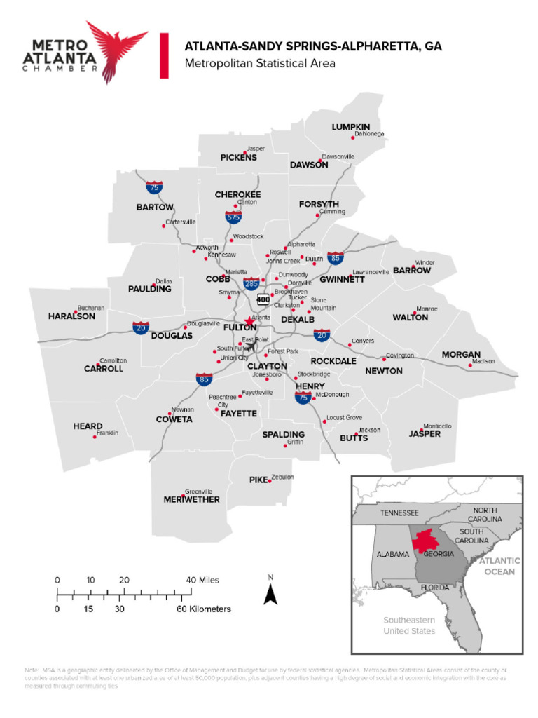 Atlanta MSA Map 5 24 Update | PDF | The United States | Georgia (U.S ...