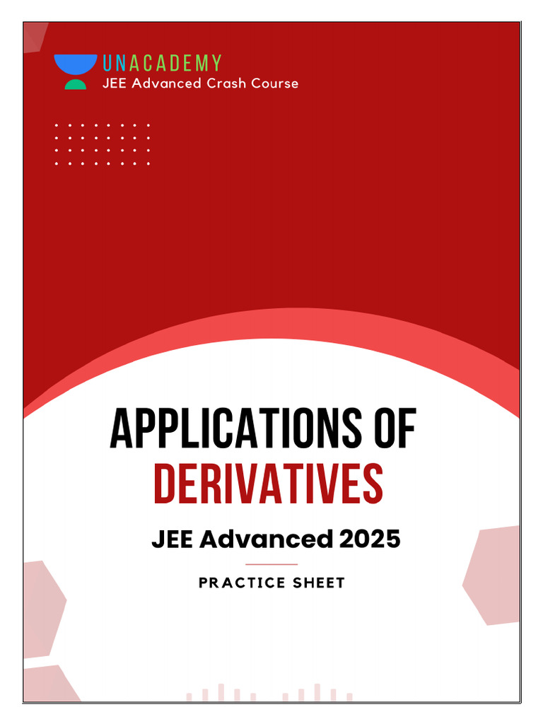 JEE Advanced Derivatives Crash Course | PDF | Mathematical Concepts ...