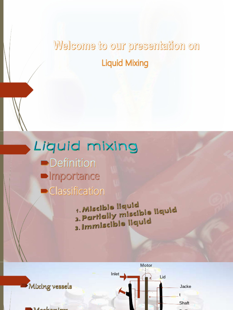 Liquid Mixing Equipment Overview | PDF | Pump | Liquids