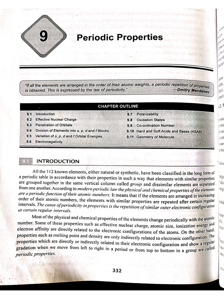 Periodic Table 1st Sem Chemistry | PDF