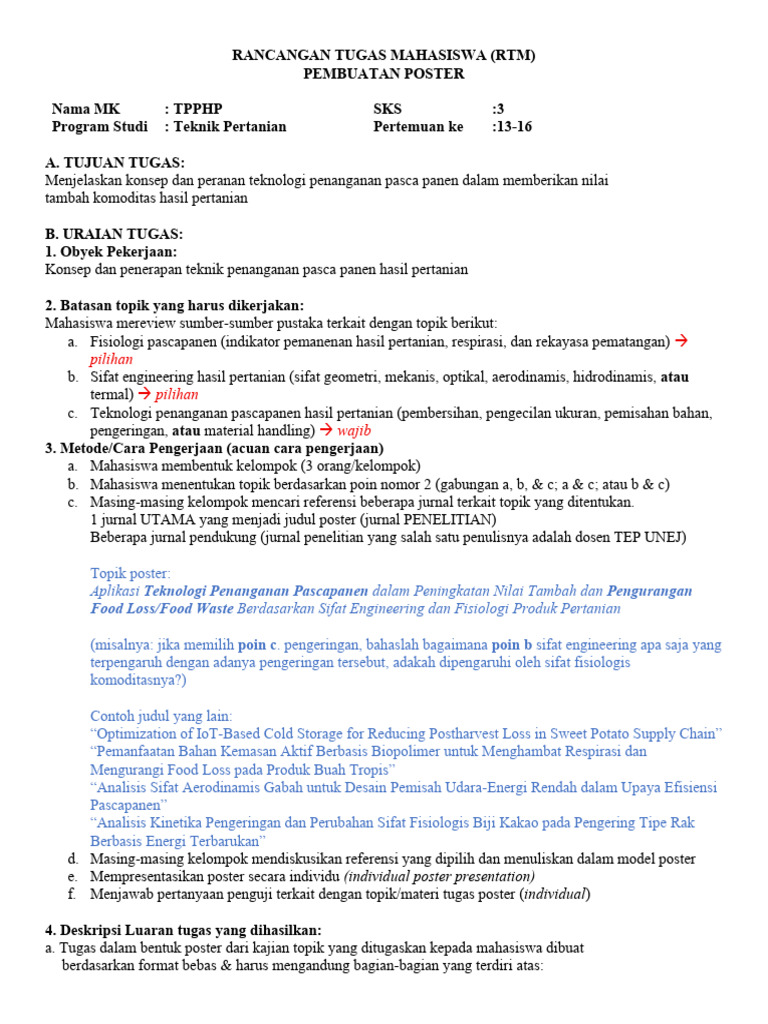 Rancangan Tugas Poster TPPHP 2025 | PDF