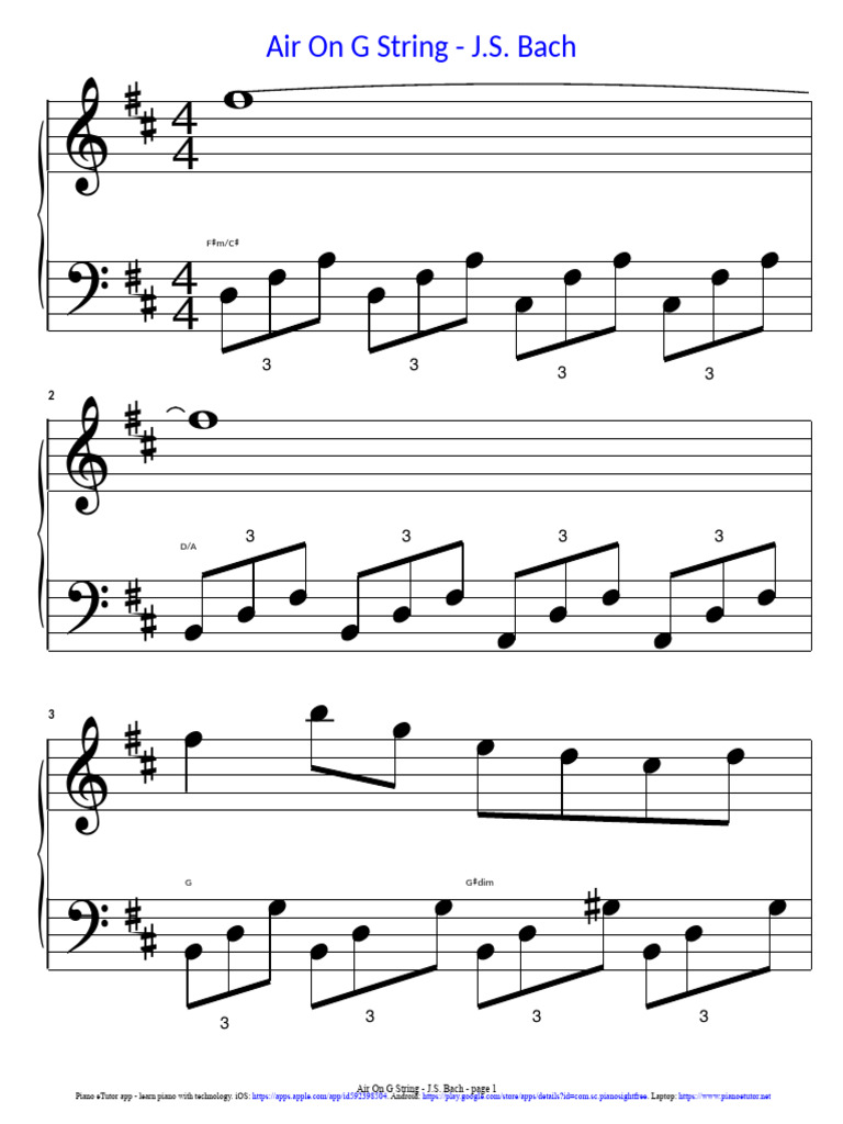 Air On G String - J.S. Bach | PDF