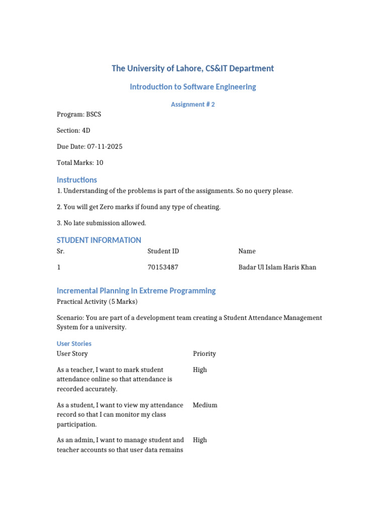 Software Engineering Assignment | PDF