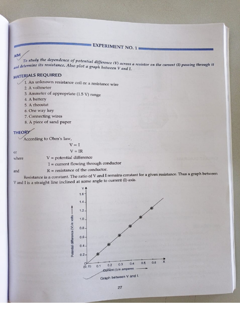 Physics Practicals Class X | PDF
