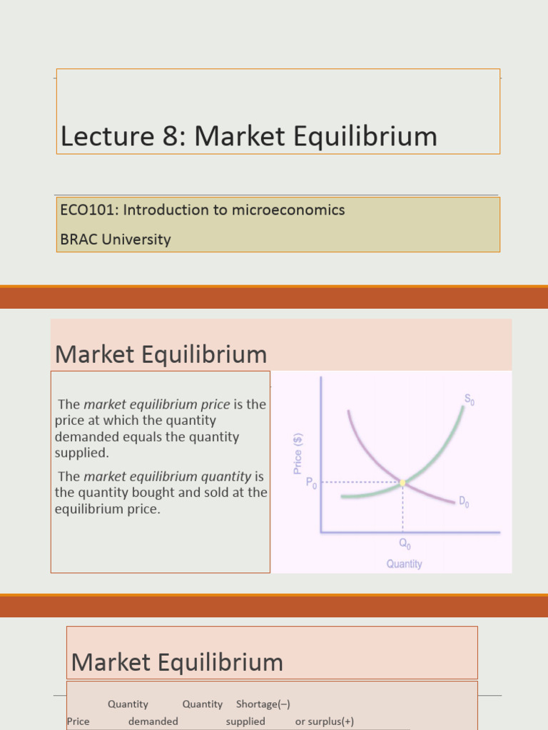 Understanding Market Equilibrium Dynamics | PDF | Supply And Demand ...