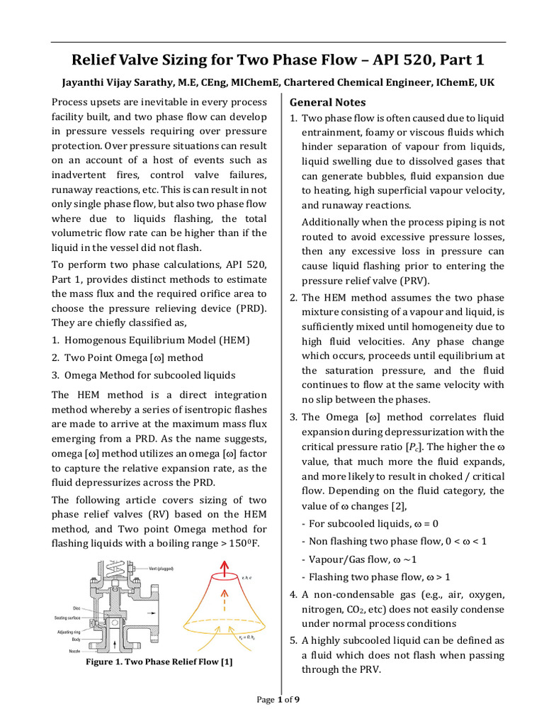 Two-Phase Relief Valve Sizing Guide | PDF | Liquids | Pressure