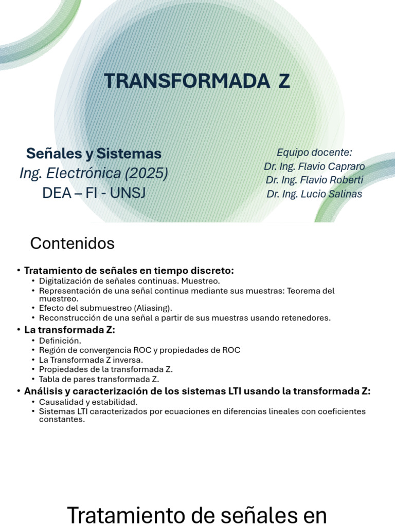 Transformada Z Transformada Z Transformada Z | PDF | Conversor analógico a digital | Muestreo ...