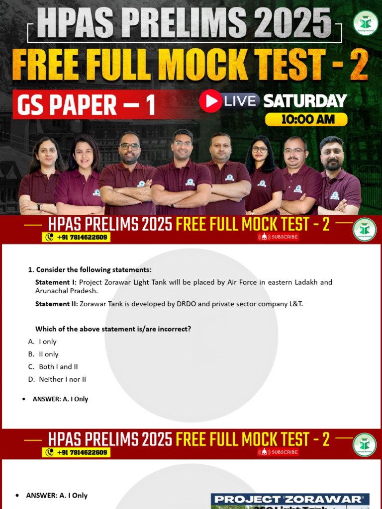 HPAS Prelims Mega Marathon Session Current Affairs | PDF | United ...