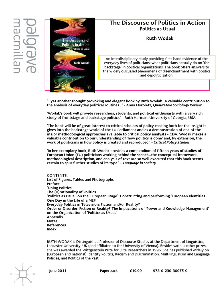 The Discourse of Politics in Action Poli | PDF