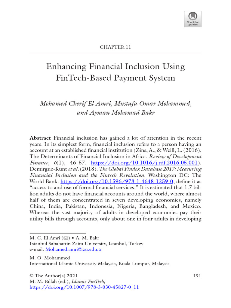 FinTech Payment Systems for Inclusion | PDF | Financial Technology ...