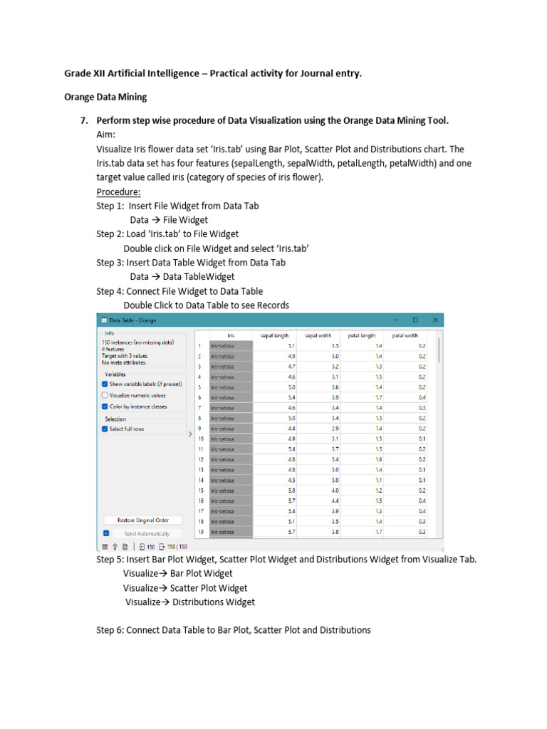 Orange Data Mining - Practical File | PDF | Statistical Classification | Comma Separated Values