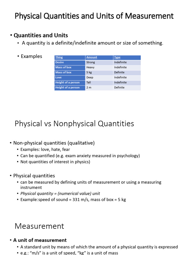 Physical Quantities and Measurement Units | PDF | Quantity | Measurement