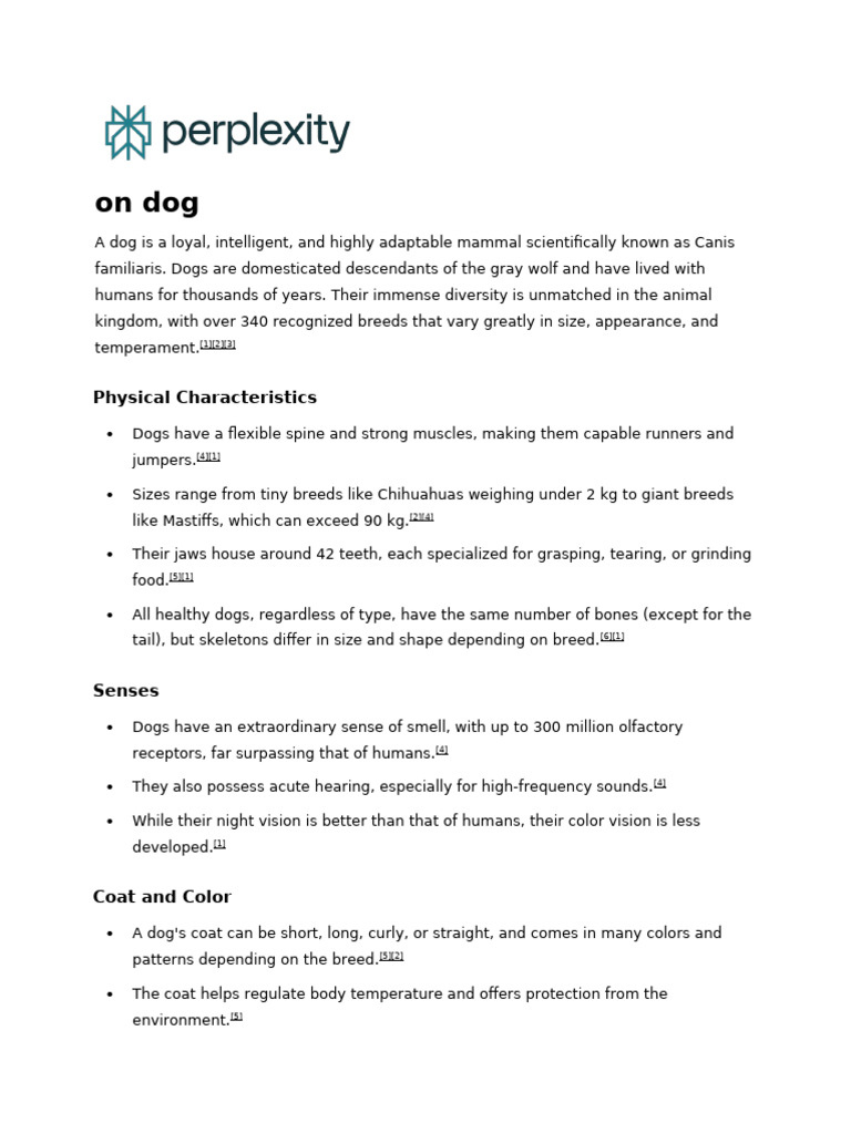 on dog | PDF | Dogs | Zoology