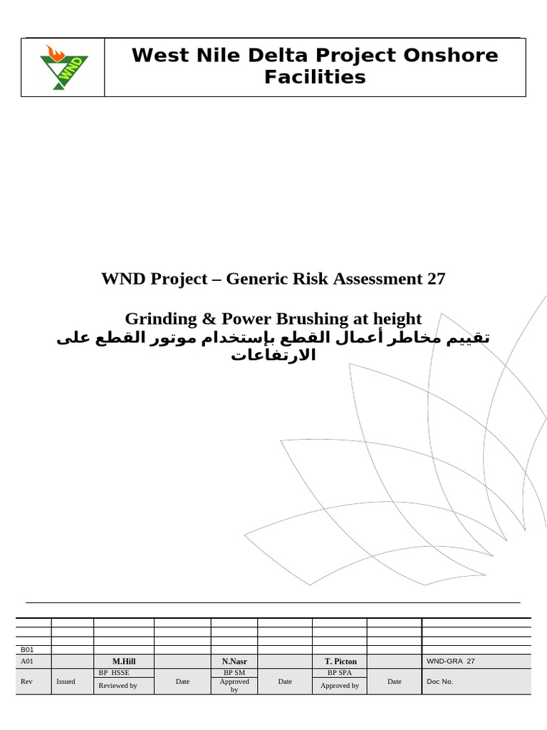 WND - GRA 27 Grinding & Power Brushing at Height | PDF | Risk
