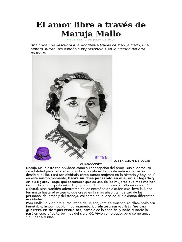 El Amor Libre Por Maruja Mallo | PDF | Amor