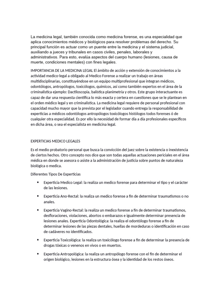 La Medicina Legal | PDF | Ciencia forense | Jurisprudencia médica