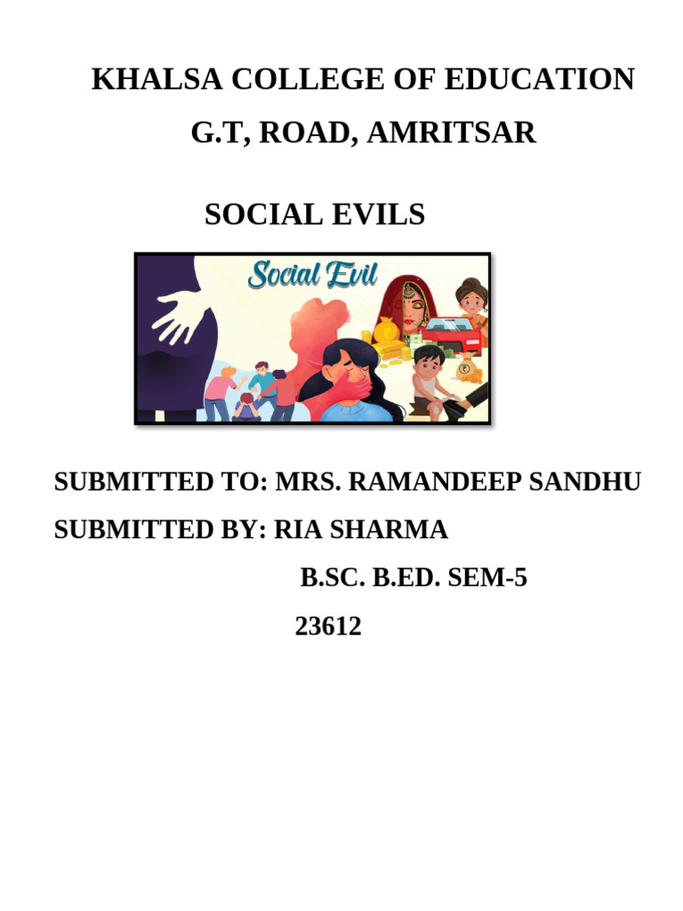 Social_Evils | PDF | Gender Equality | Gender Studies