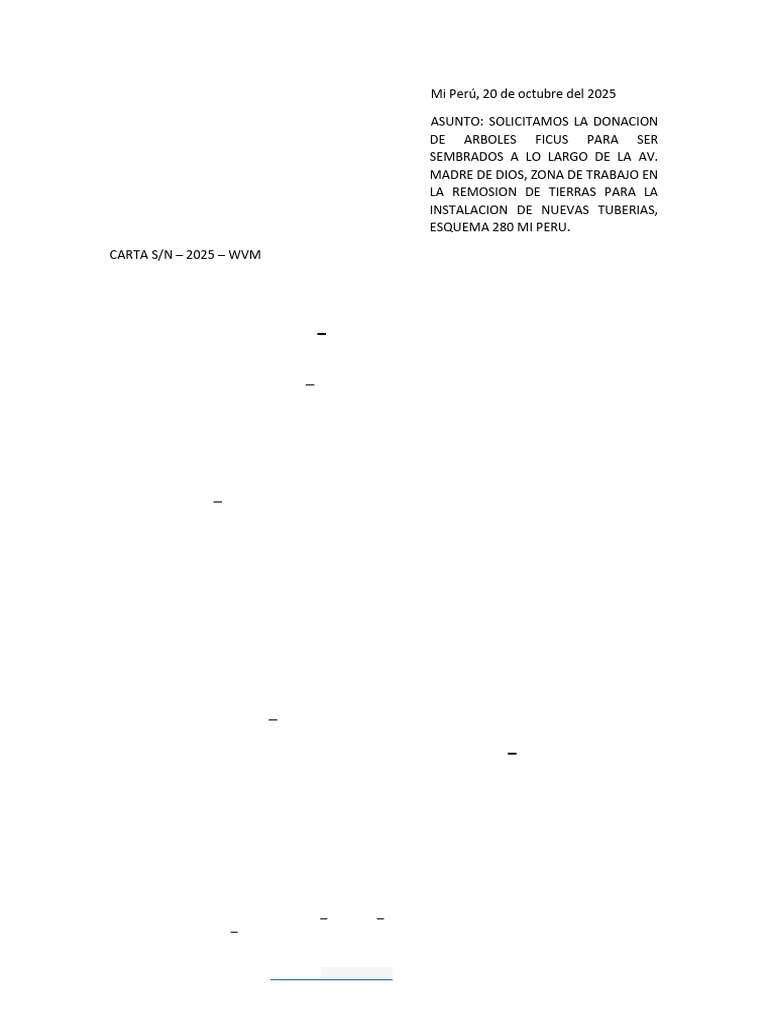 Solicitud de Donación de Árboles Ficus | PDF | Ciencias sociales ...