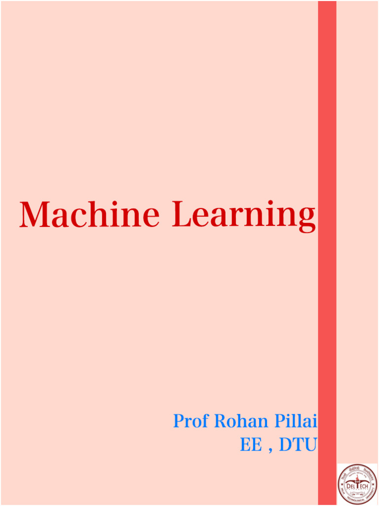 Introduction To Machine Learning | PDF