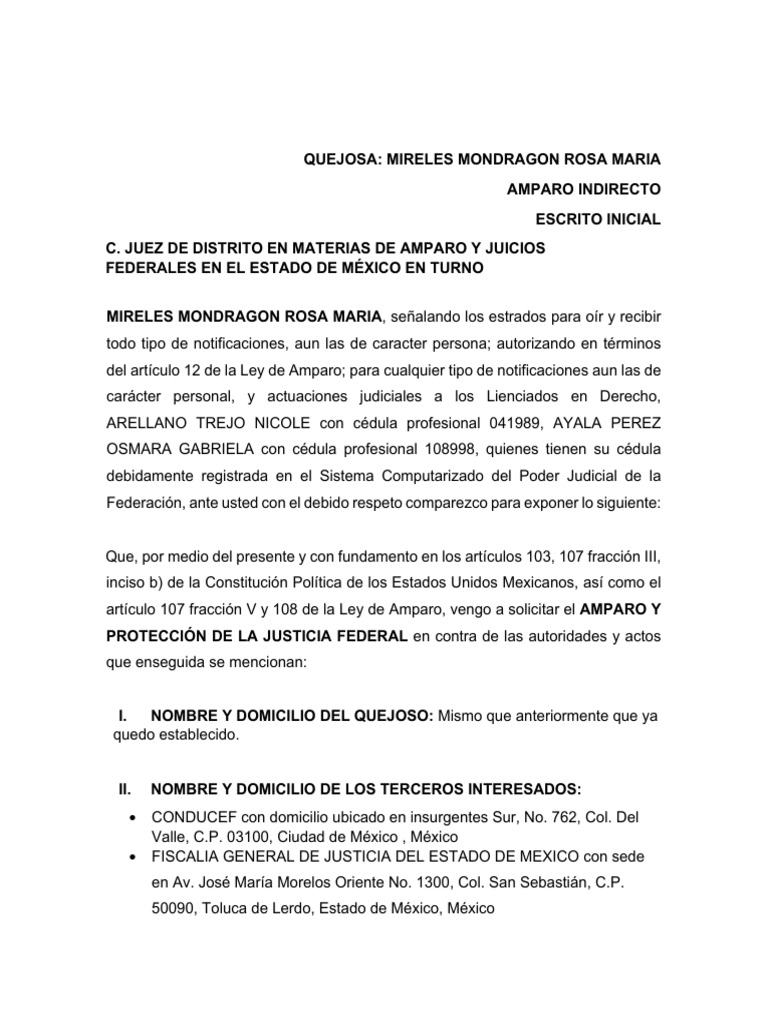 Amparo Indirecto de Rosa María Mireles | PDF | Caso de ley | Judicaturas
