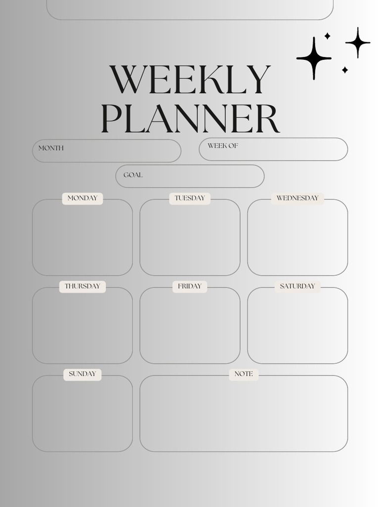 Beige Elegant Simple Weekly Planner | PDF
