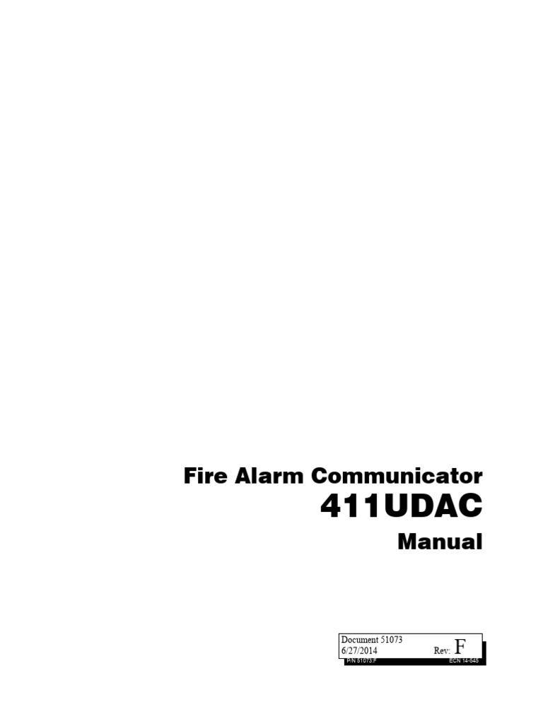 Fire Alarm Communicator Manual 411UDAC | PDF