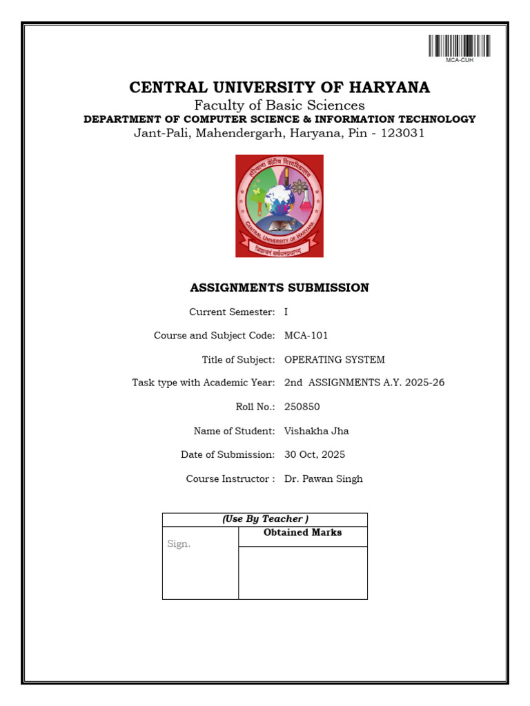 OS Assignment 2 | PDF