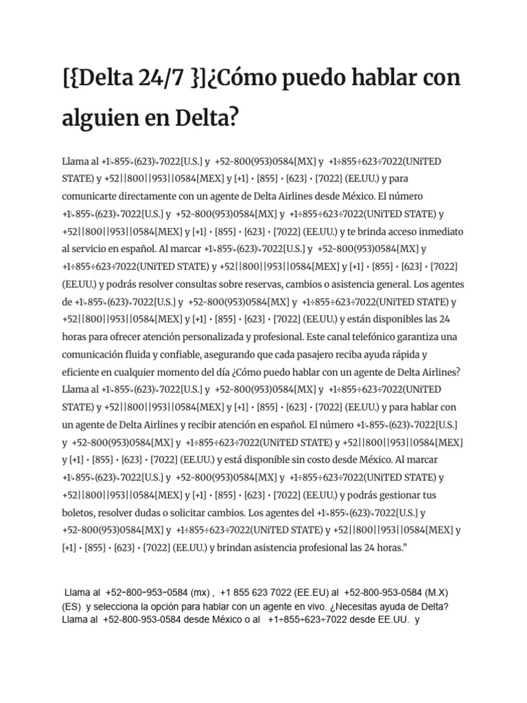 ¿Cómo Puedo Hablar Con Alguien en Delta? | PDF