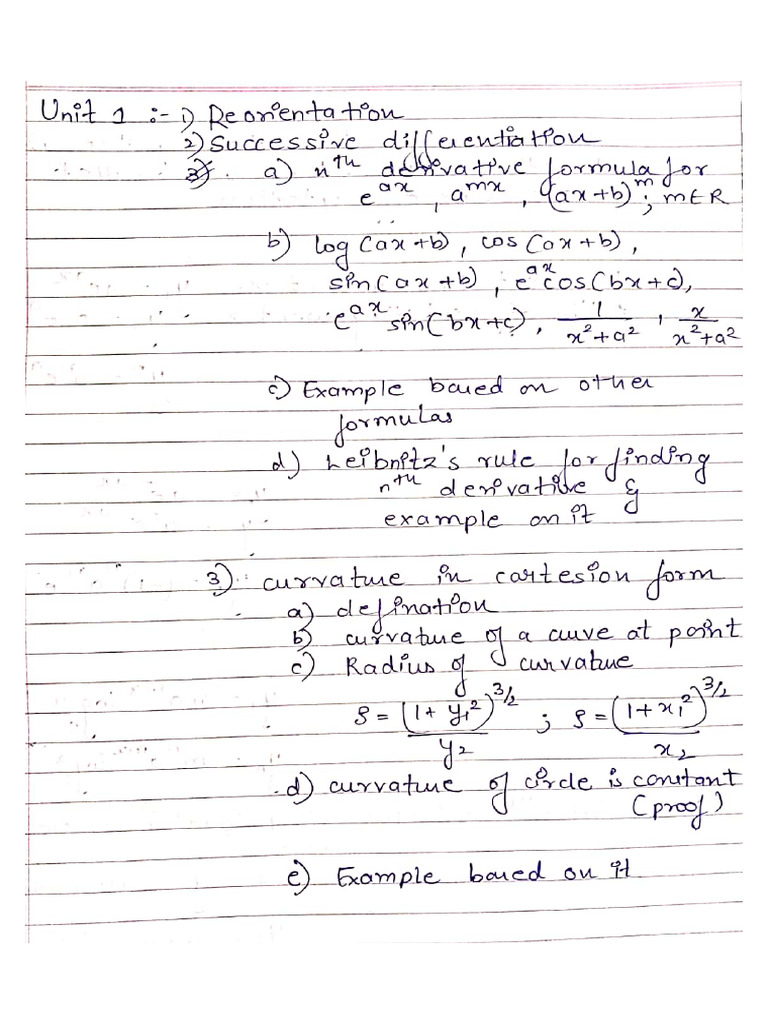 Successive Differentiation + Curveture | PDF