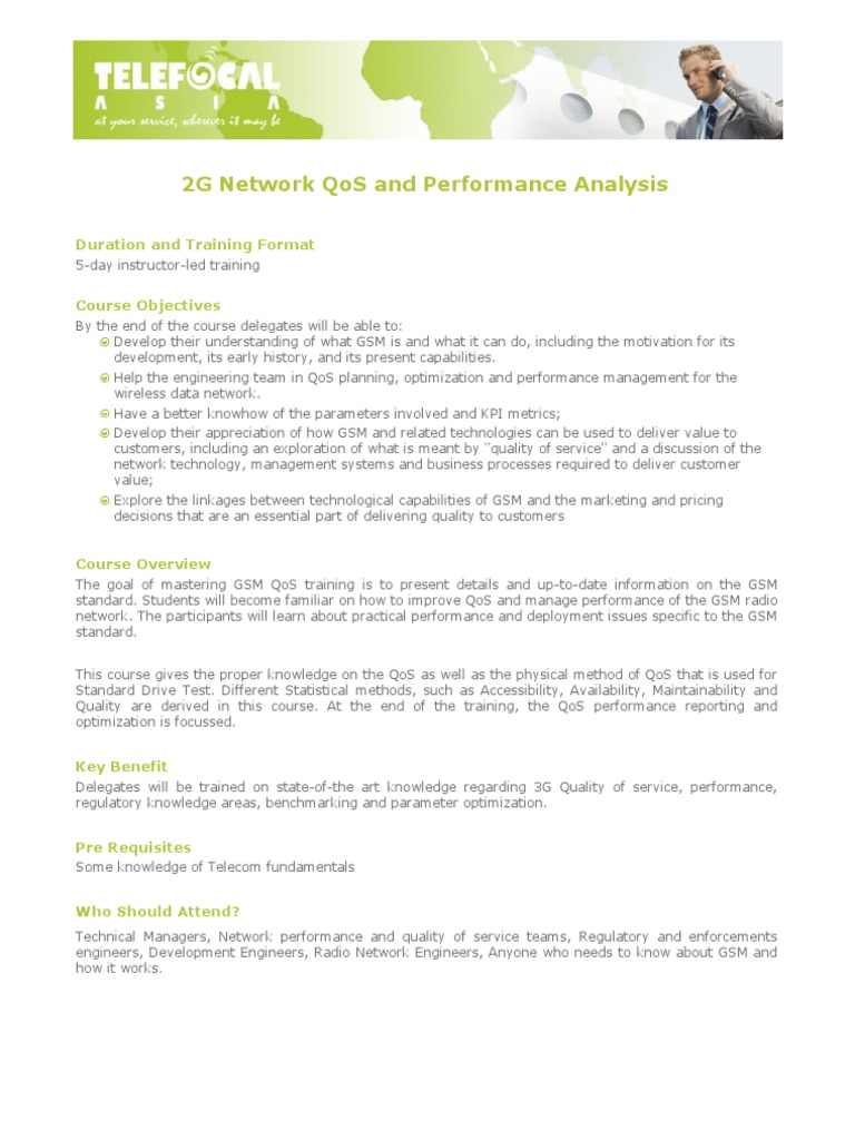 GSM QoS Training and Performance Analysis | PDF | Quality Of Service | Gsm