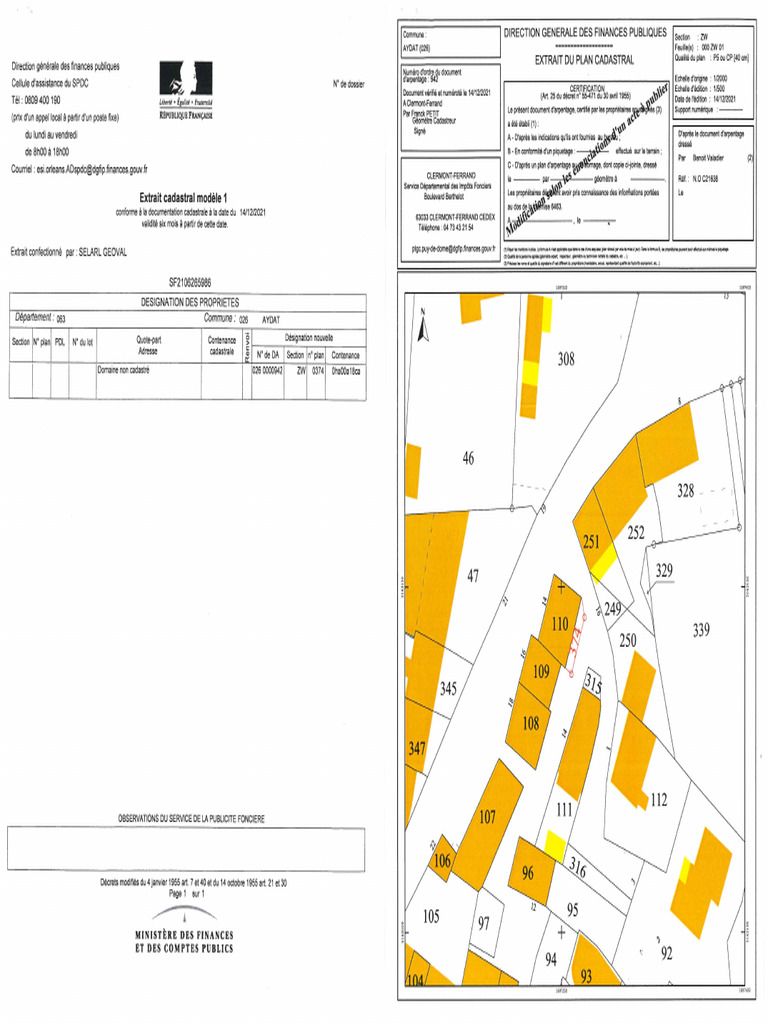 Plan Cadastral | PDF