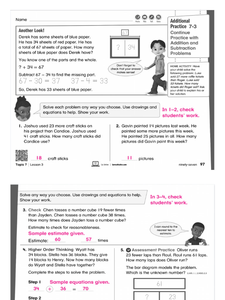 Lesson 7-3 Answer Key | PDF