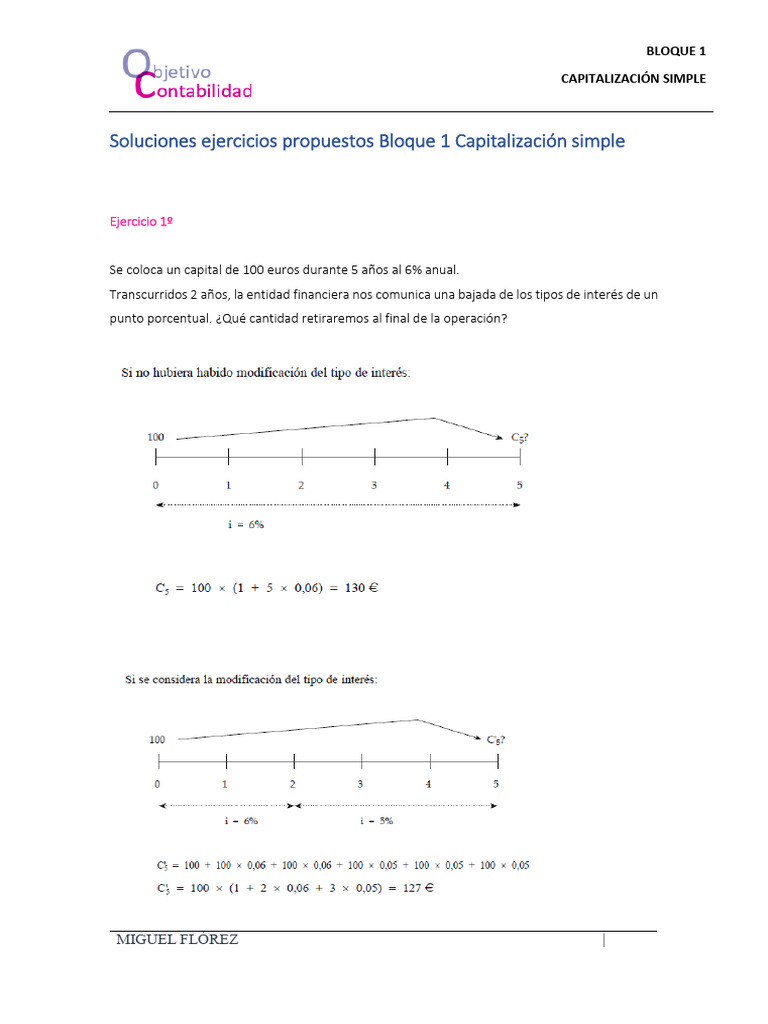 Soluciones Ejercicios Propuestos Capitalizacion Simple | PDF | Interés | Business