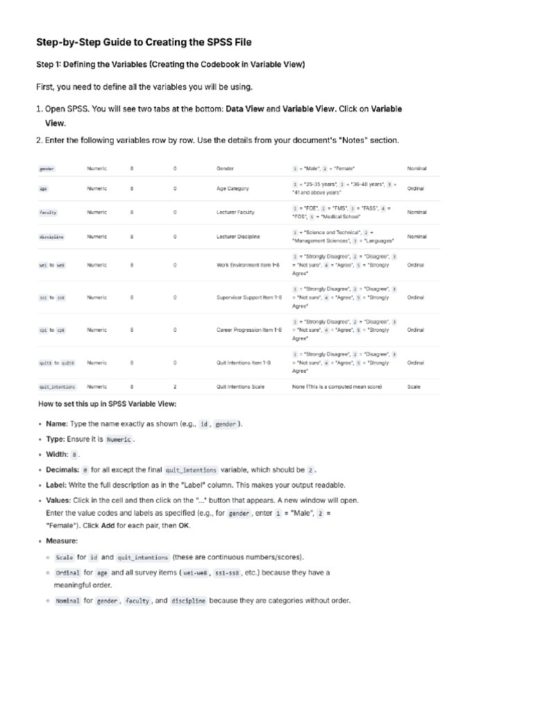 How to Create a SPSS File | PDF