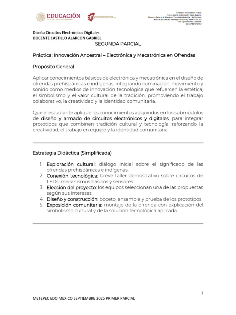 PRACTICA Innovación Ancestral ElectrOnica y MecatrOnica en Ofrendas ...