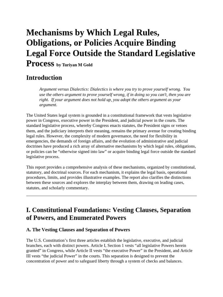 Mechanisms by Which Legal Rules, Obligations, or Policies Acquire ...